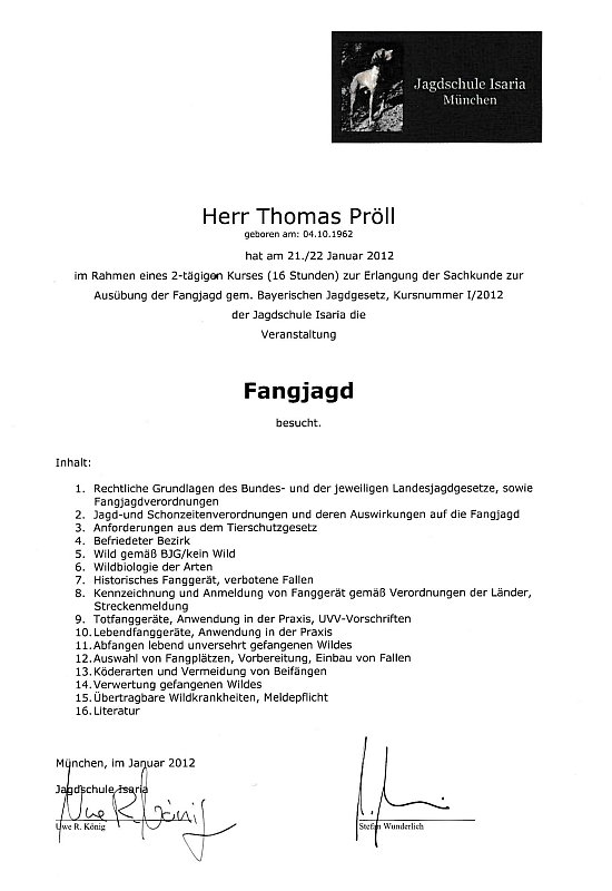 Zertifikate – Thomas Pröll