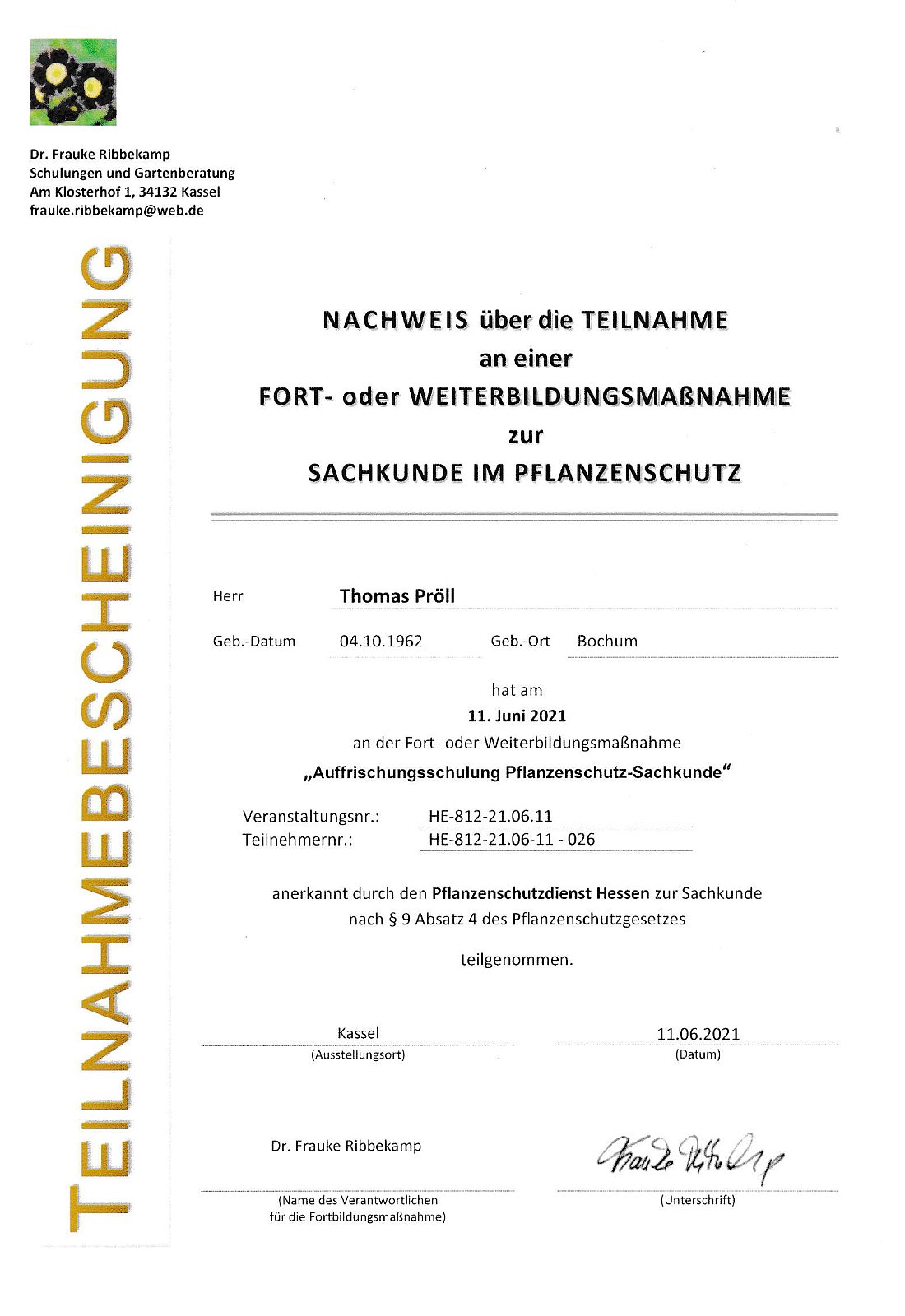 Zertifikate – Thomas Pröll